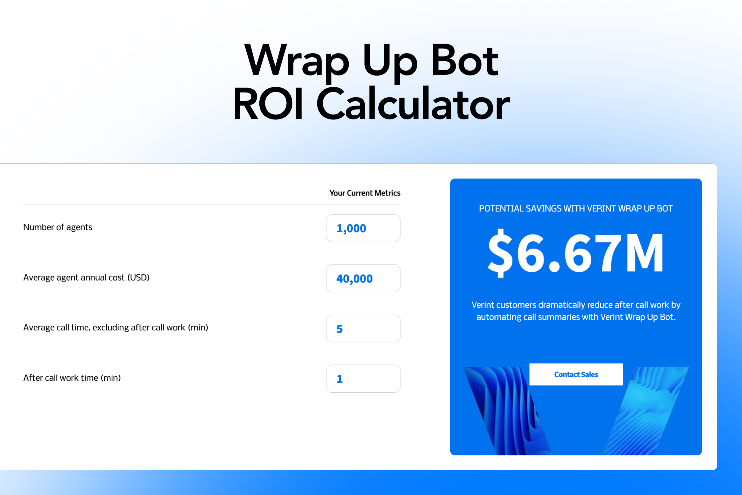 Wrap Up Bot | Verint