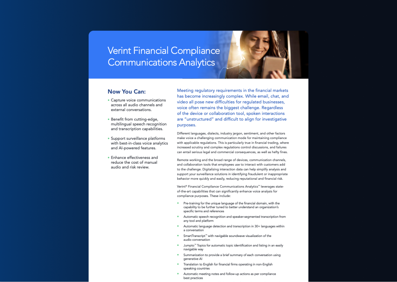 Verint Communications Analytics | Verint
