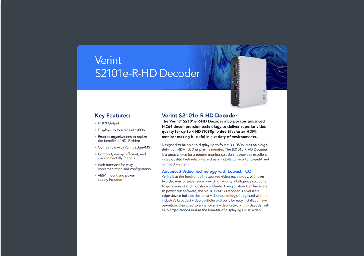 OnCam C8 Series Indoor Camera | Verint