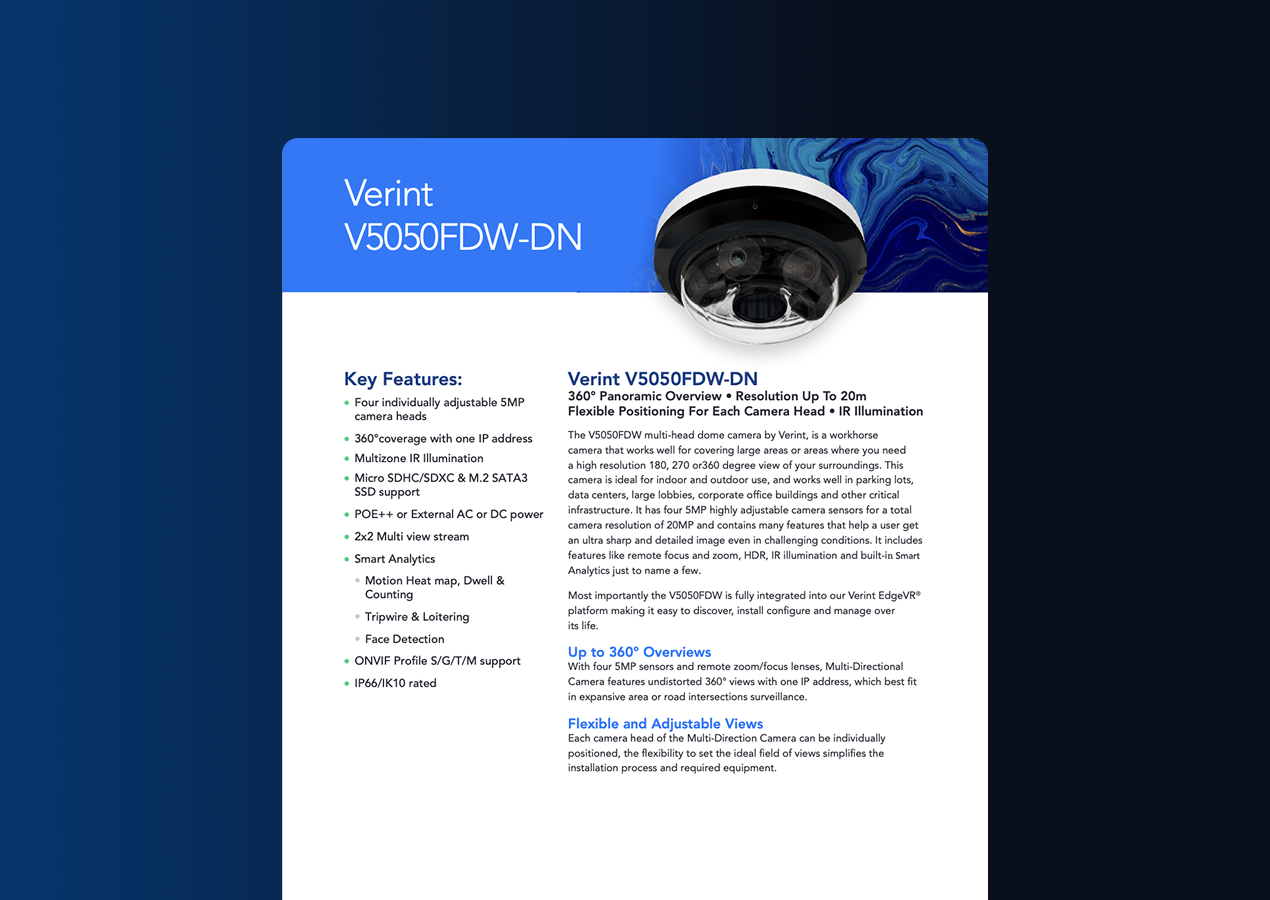 OnCam C8 Series Indoor Camera | Verint