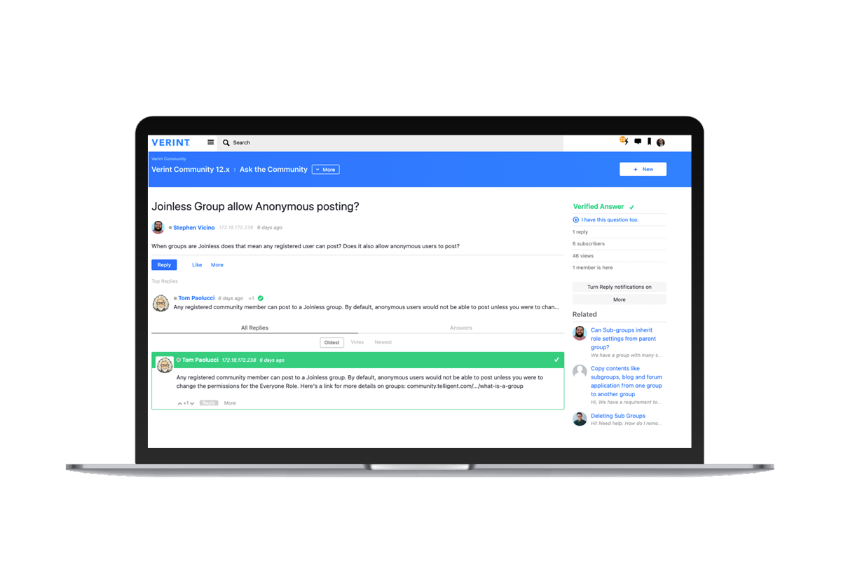 Question and Answer Forums - Verint Systems