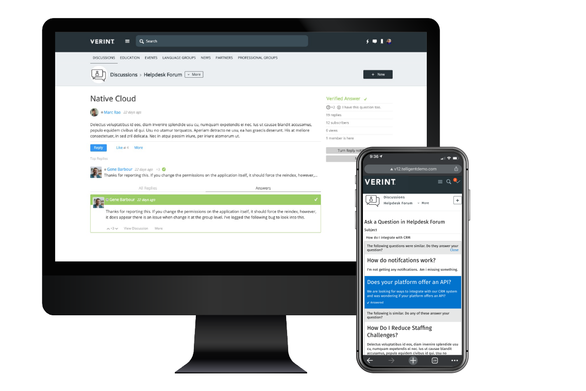 Verint Community Features | Verint